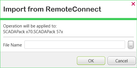 SCADAPack x70 Driver Guide - Import from RemoteConnect (Using SCADAPack x70 Specific Actions)